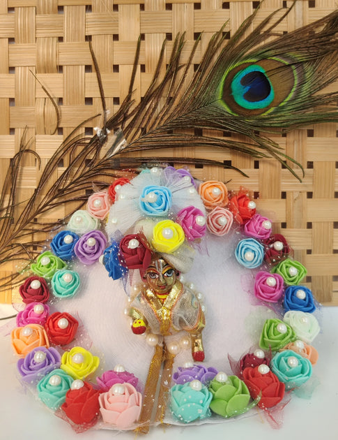 Cute multi foam laddu gopal dress with pagdi and patka – Bell bottom