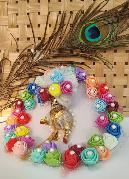 Cute multi foam laddu gopal dress with pagdi and patka – Bell bottom